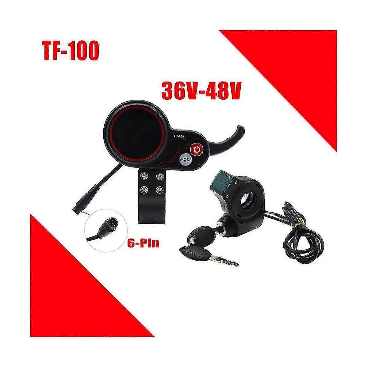 TF-100 Display Dashboard 6Pin+Ignition Lock Key Long Cable Scooter ...