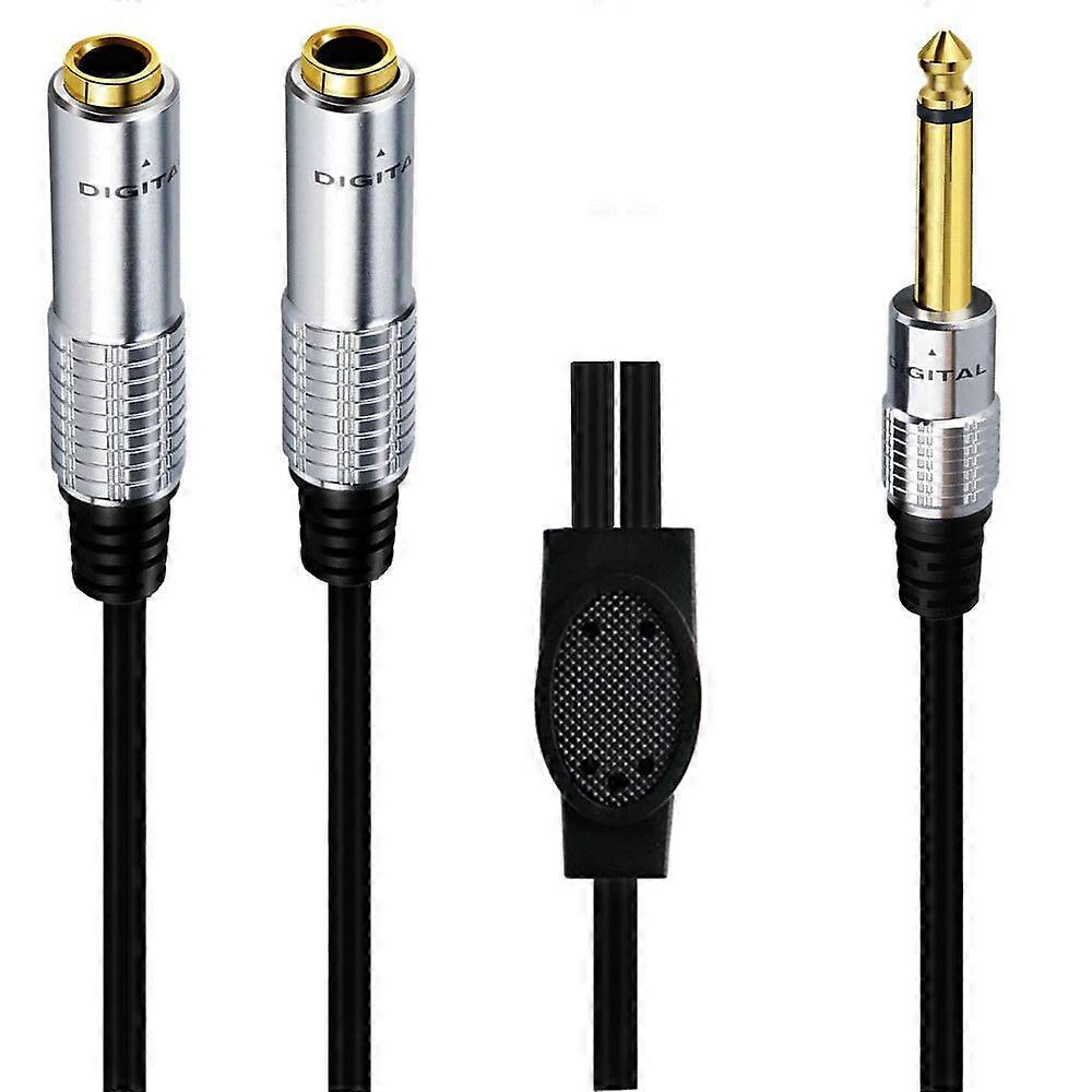 1 to 2 6.35mm mono male to 2 6.35mm female audio speaker Y-type ...
