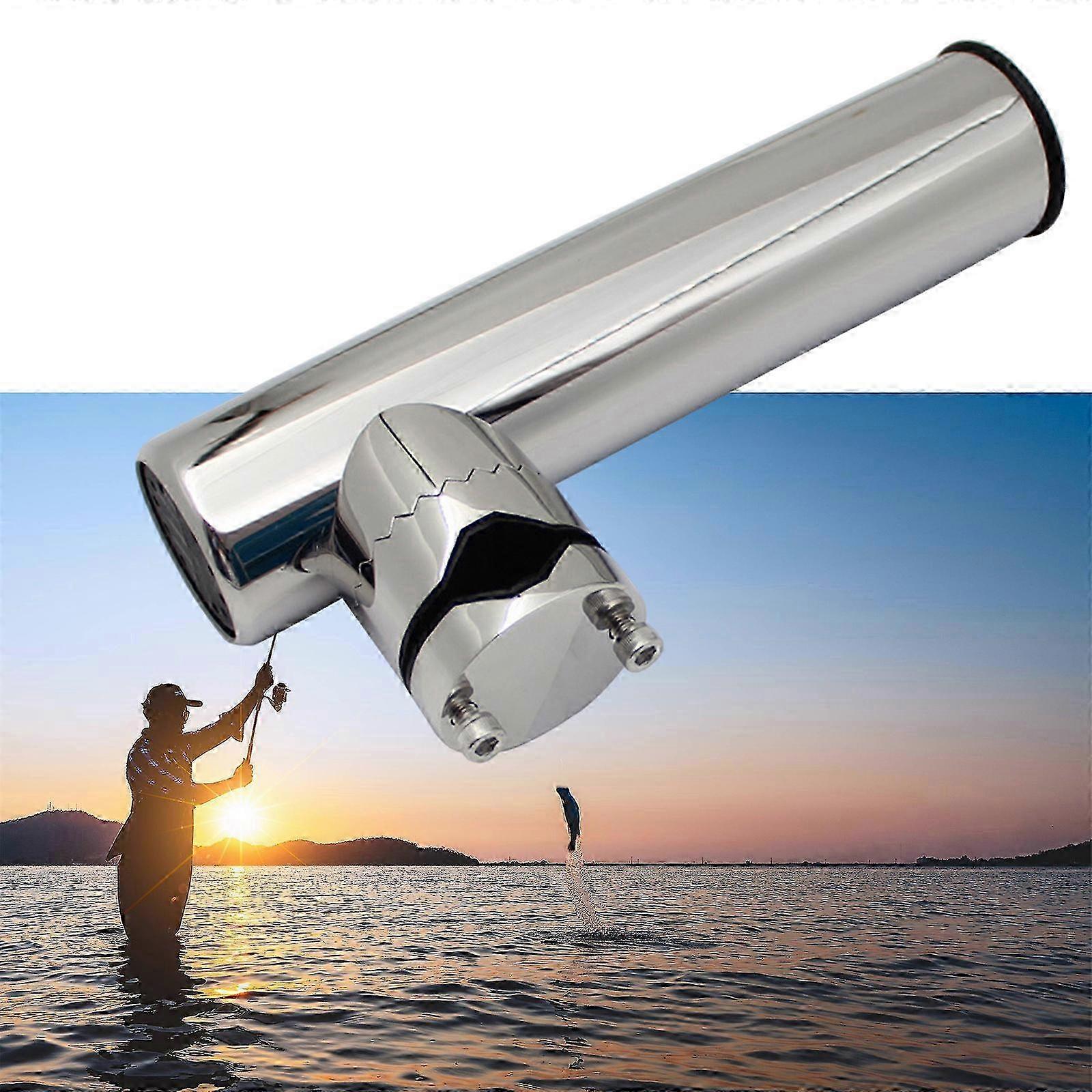 Rail mount fishing rod holder for 22-32mm, secure stainless clamps ...