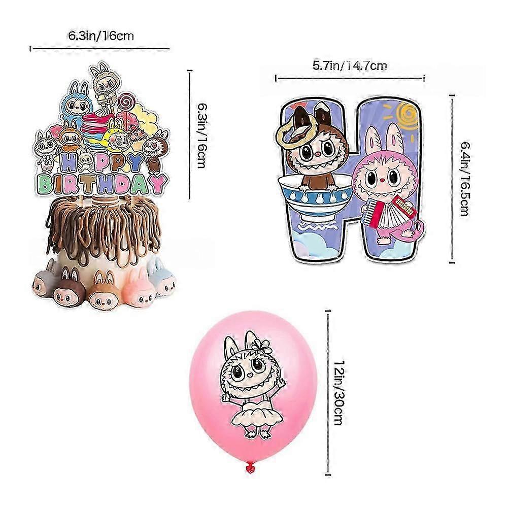 For Labubu Theme Birthday Party Props Cartoon Adorable Design for Fans ...