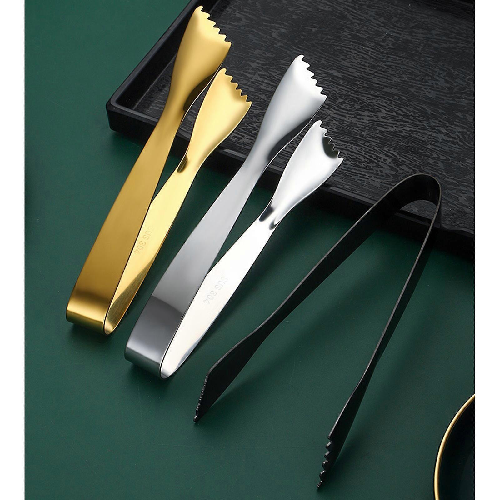 Nonslip Ice Cubes Tongs Ergonomic Handle Ice Clamp Practical Metal ...