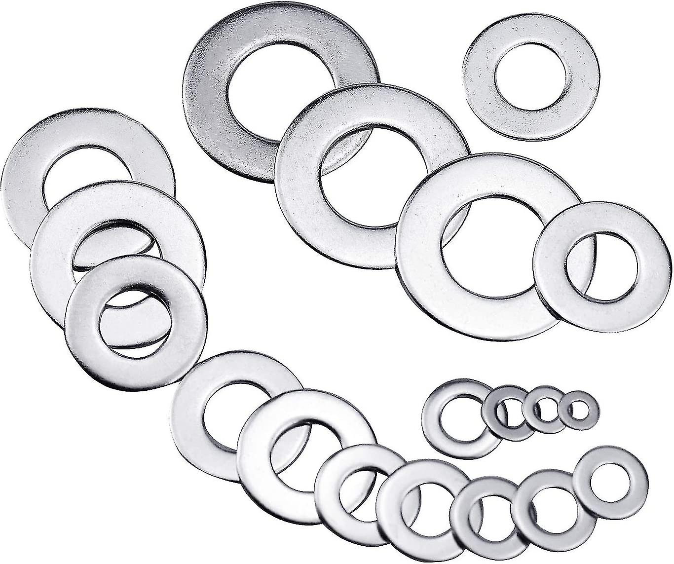 800 Pcs Stainless Steel Flat Washers, Assortment M2 M2.5 M3 M4 M5 M6 M8 M10 M12 Washers With ...