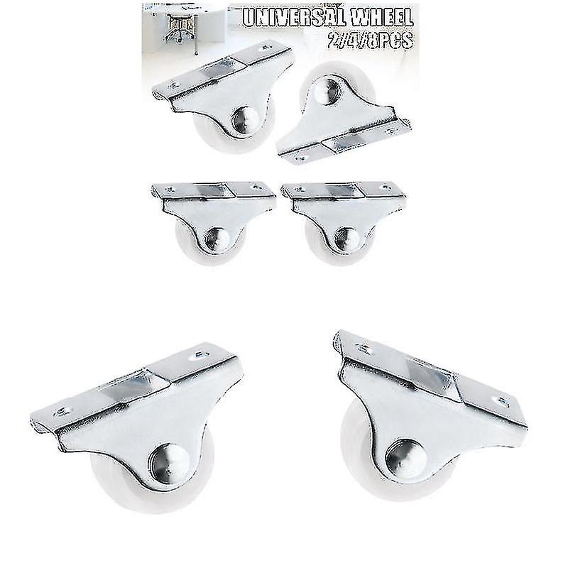 White Rail Fixed Casters Small 1-way Wheels For Furniture Plastic ...