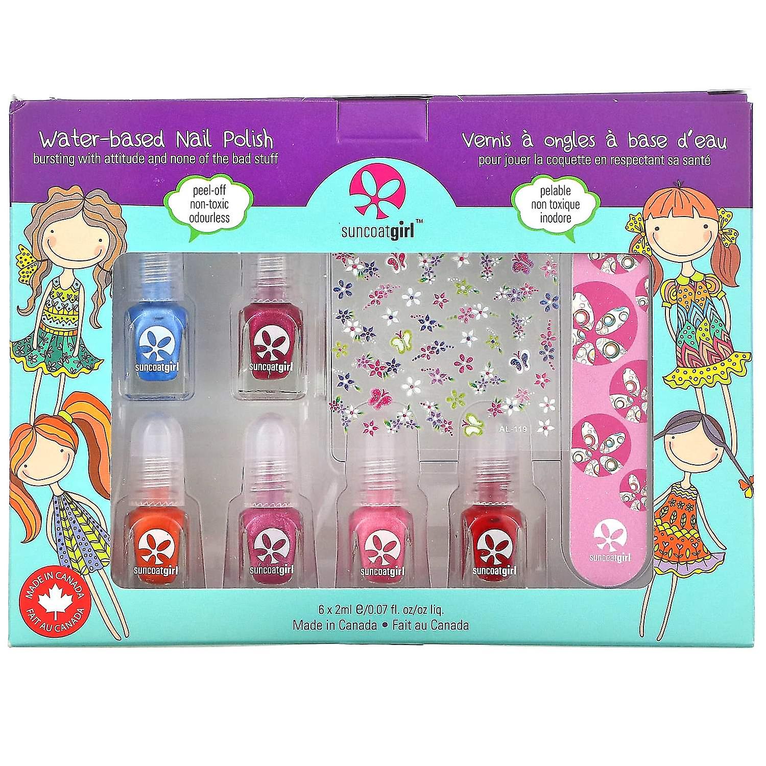 SuncoatGirl, Water-Based Nail Polish Mini Mani Kit, 8 Pieces | Fruugo UK
