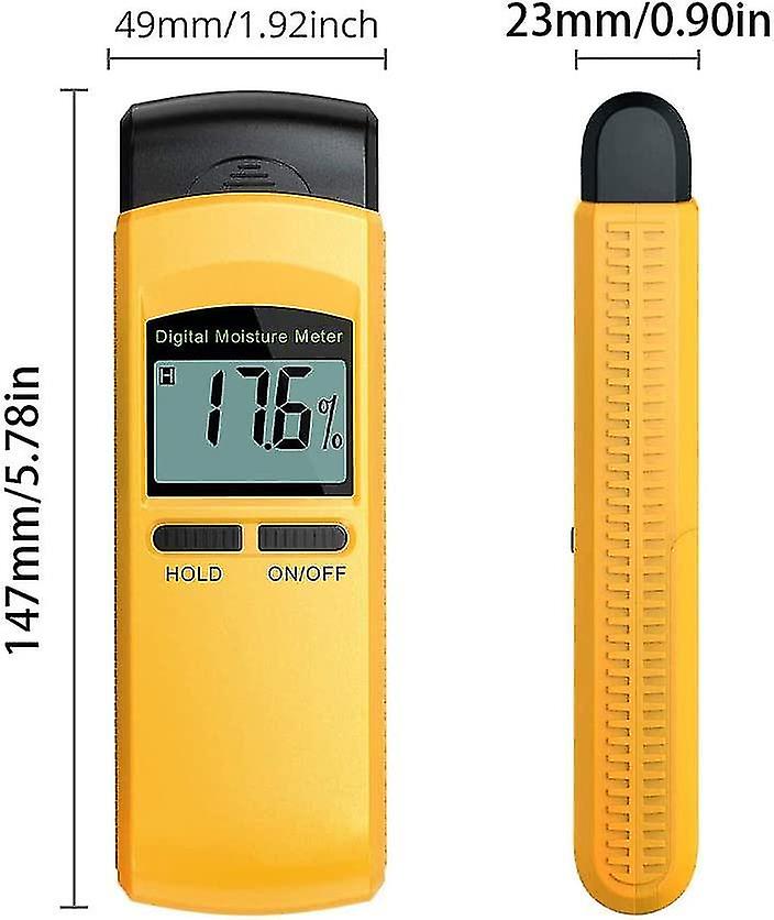 Moisture Meter Moisture Tester 4 Pin Digital Hygrometer Damp Detector ...