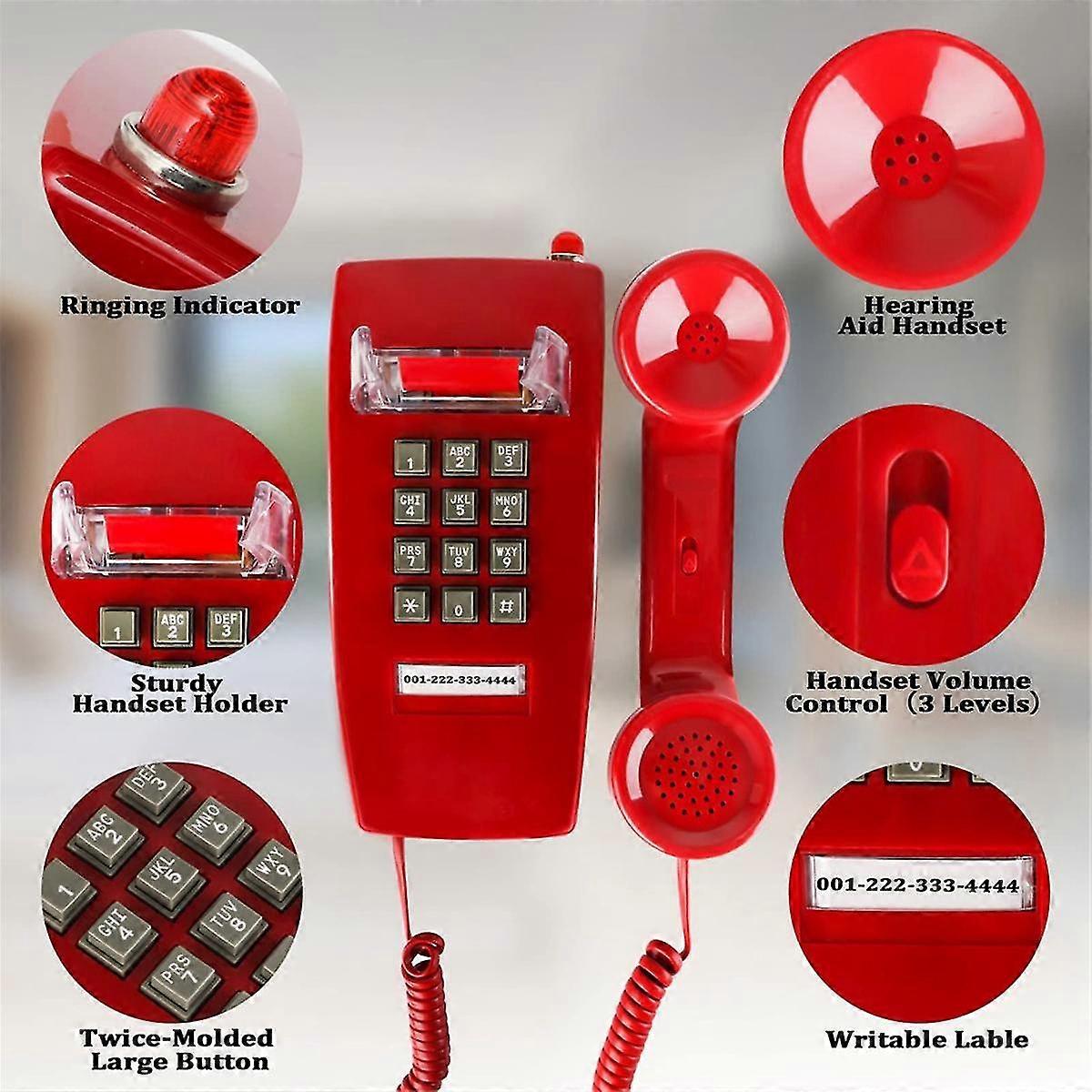 Classic Wall Phones For Landline With Mechanical Ringing, Single Line ...