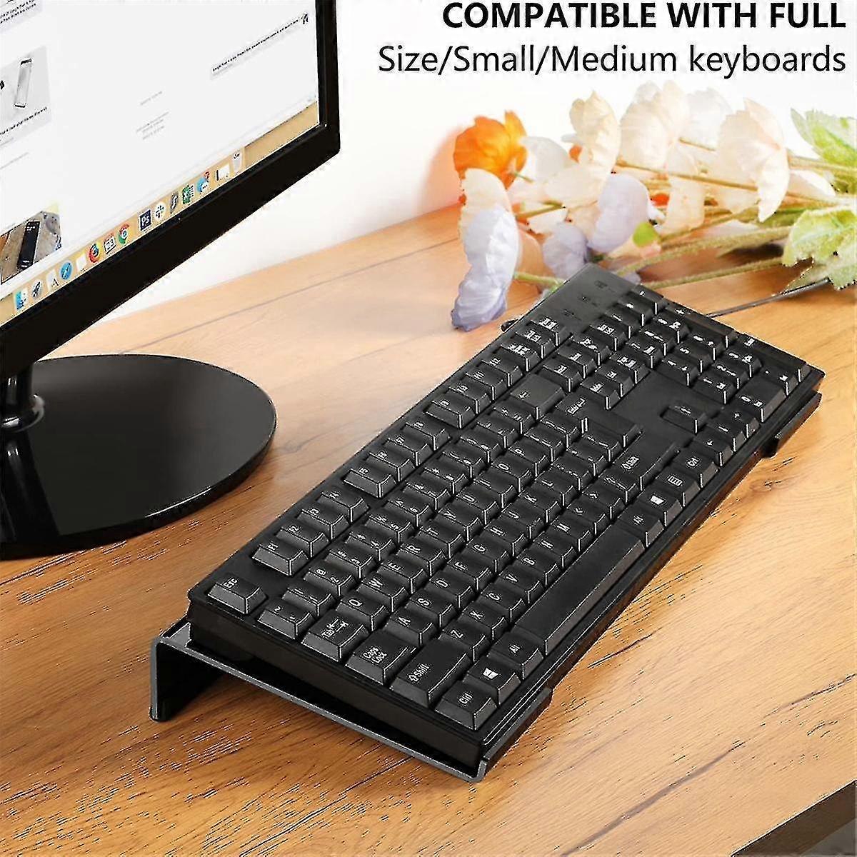 Acrylic Computer Keyboard Stand compatible with Desk, Keyboard Riser ...