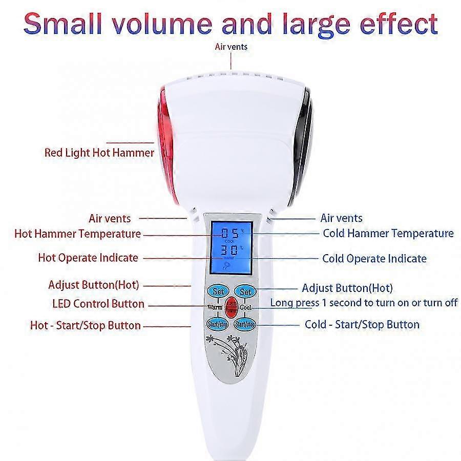 Face care device hot cold hammer cryotherapy blue photon acne treatment ...