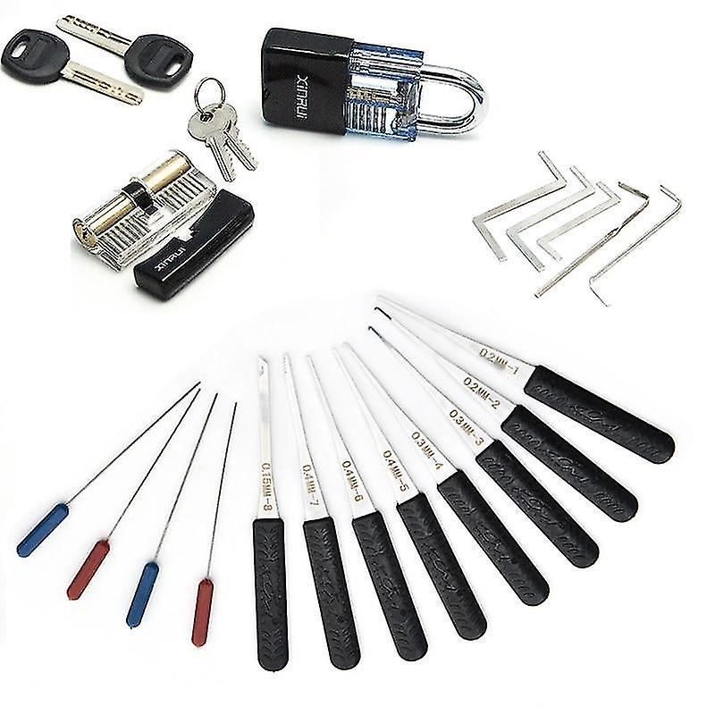 Locks Latches Practice Lock Pick Set Tension Key Wrench Hand Broken Key ...
