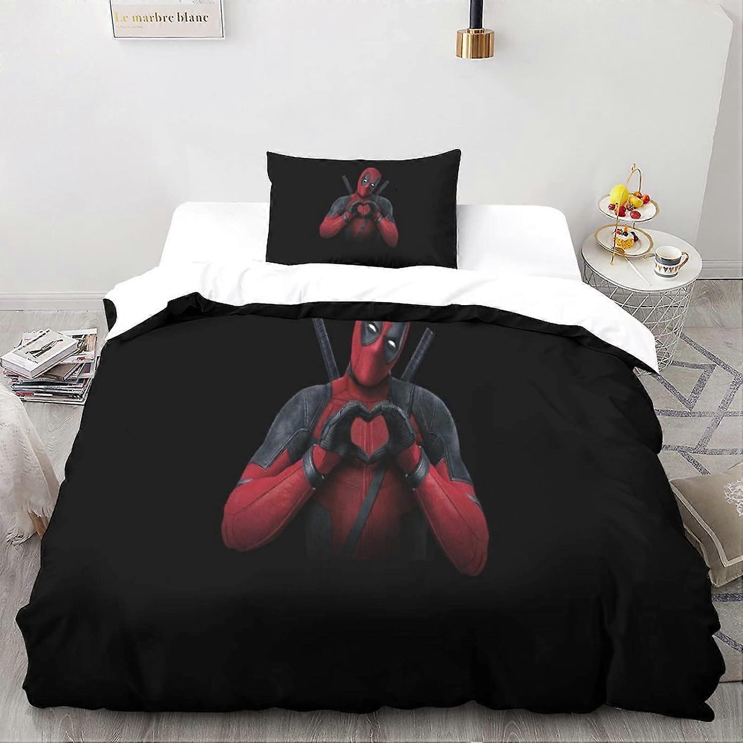 Deadpool Bedding Set 3D Printed Duvet Cover Pillowcase, 2 Piece Bedding ...