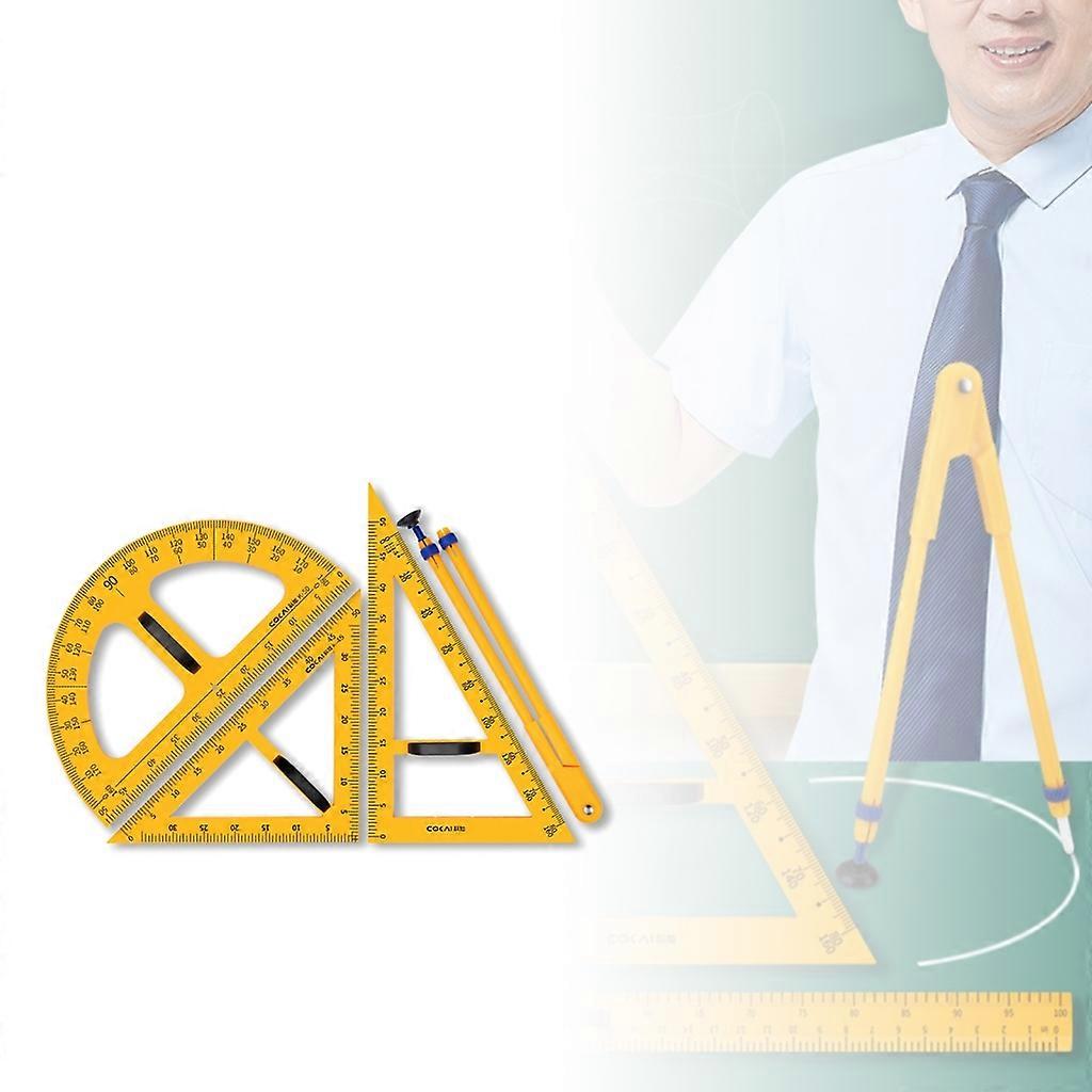 Drawing Compass-Magnetic Protractor Large Magnetic Triangle Ruler Set ...