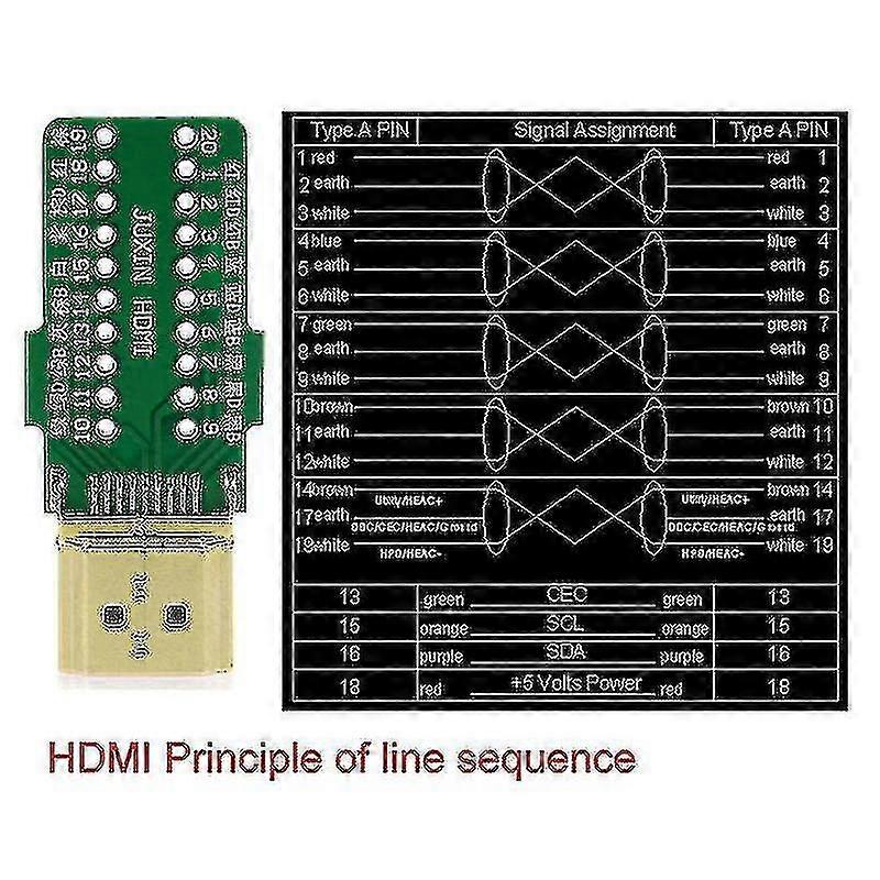 Hdmi 2.0 Adapter Connector Breakout To 20p Terminal Board With Housing ...