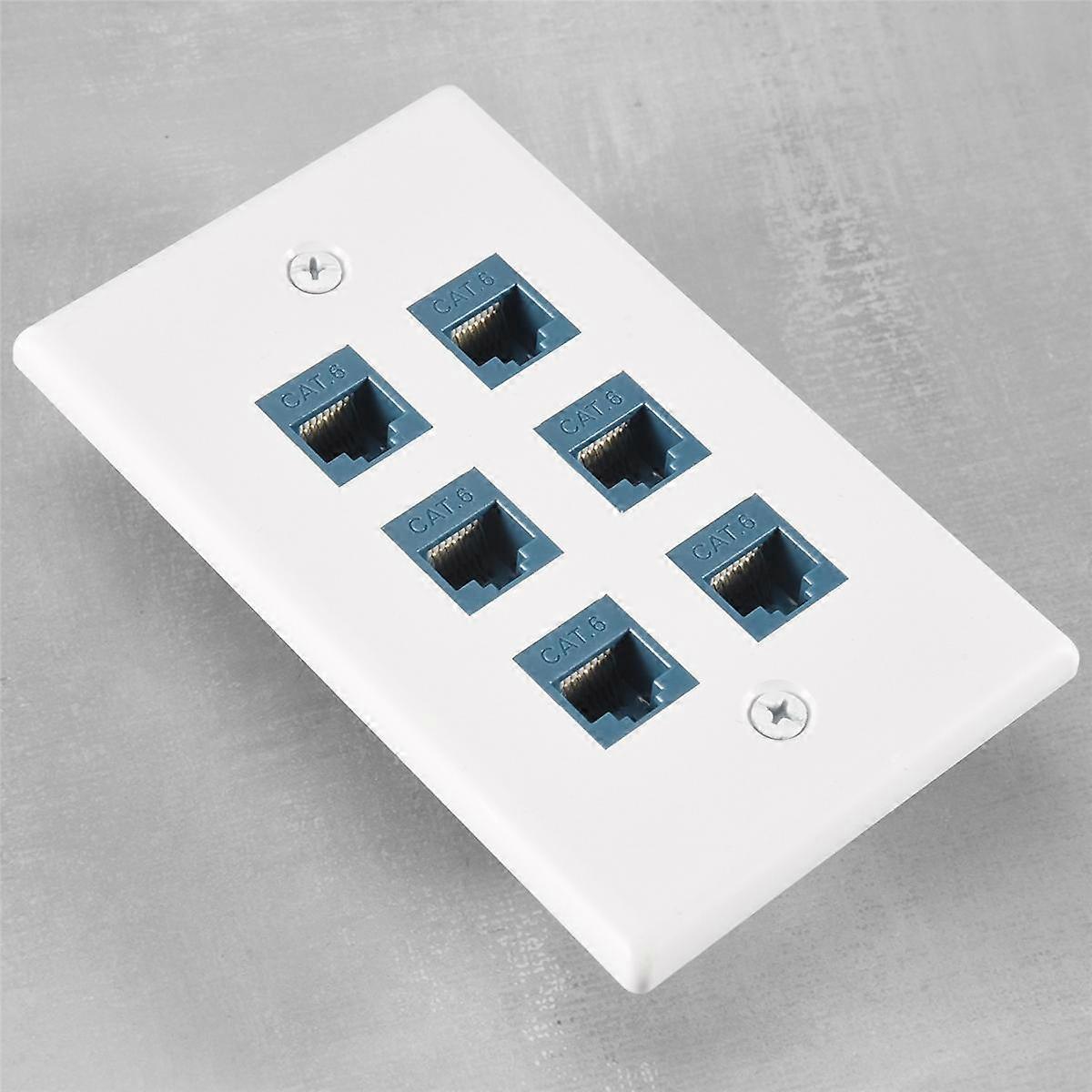 Cat 6 Ethernet Wall Plate 6 Port,Ethernet Wall Plate Female-Female ...