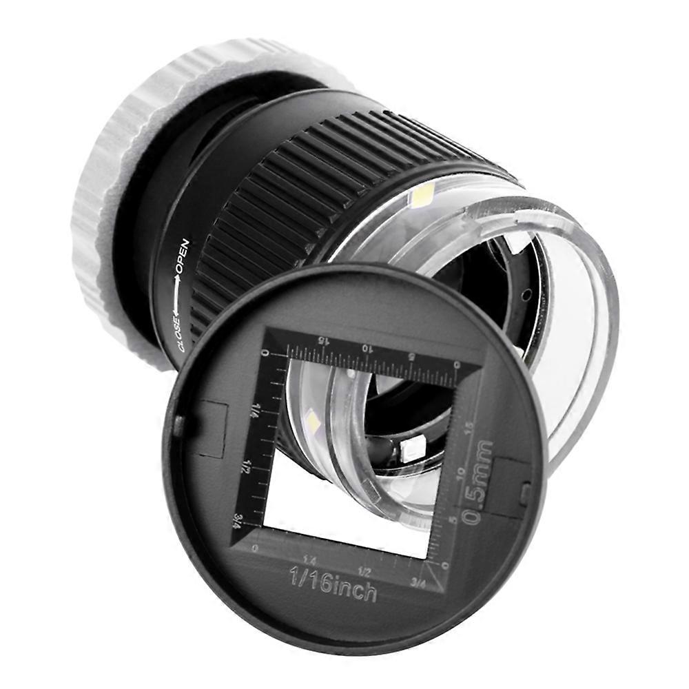 LED Scale Loupe 30X Adjustable Magnification Magnifier Metal Cylinder ...