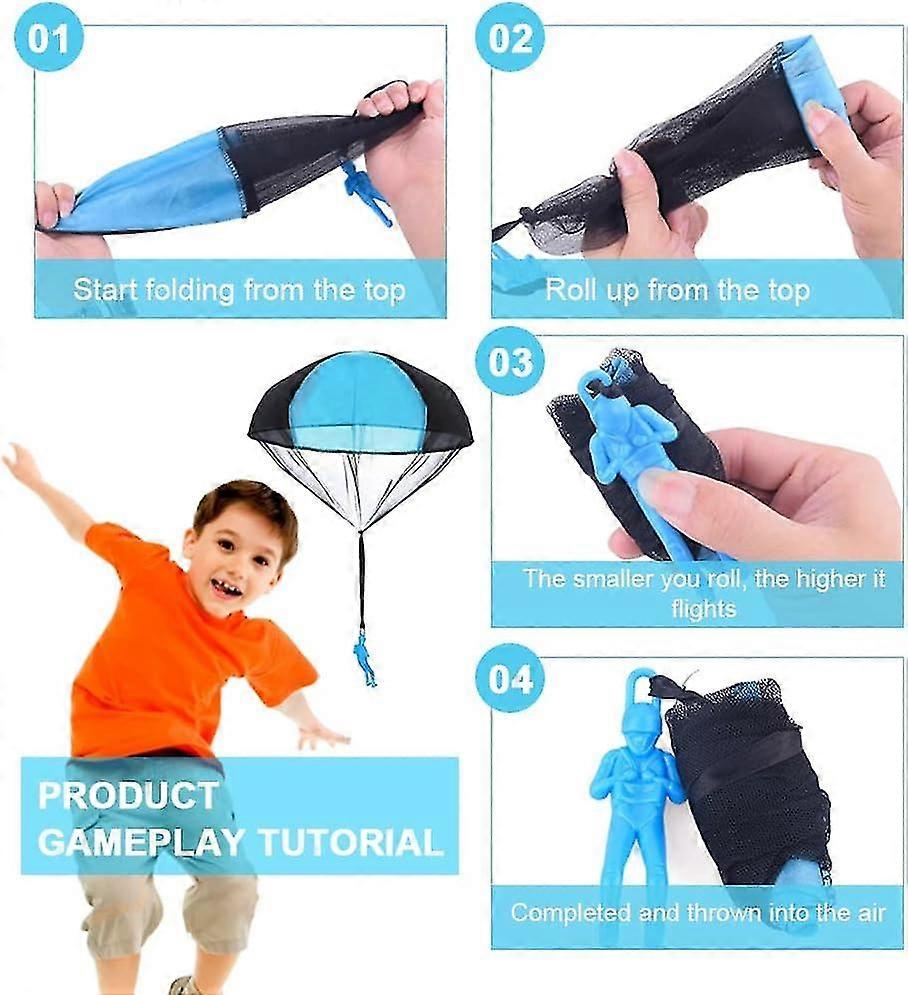 Parachute Toys, Hand Throwing Parachute Play Set, Multicolor Parachute ...