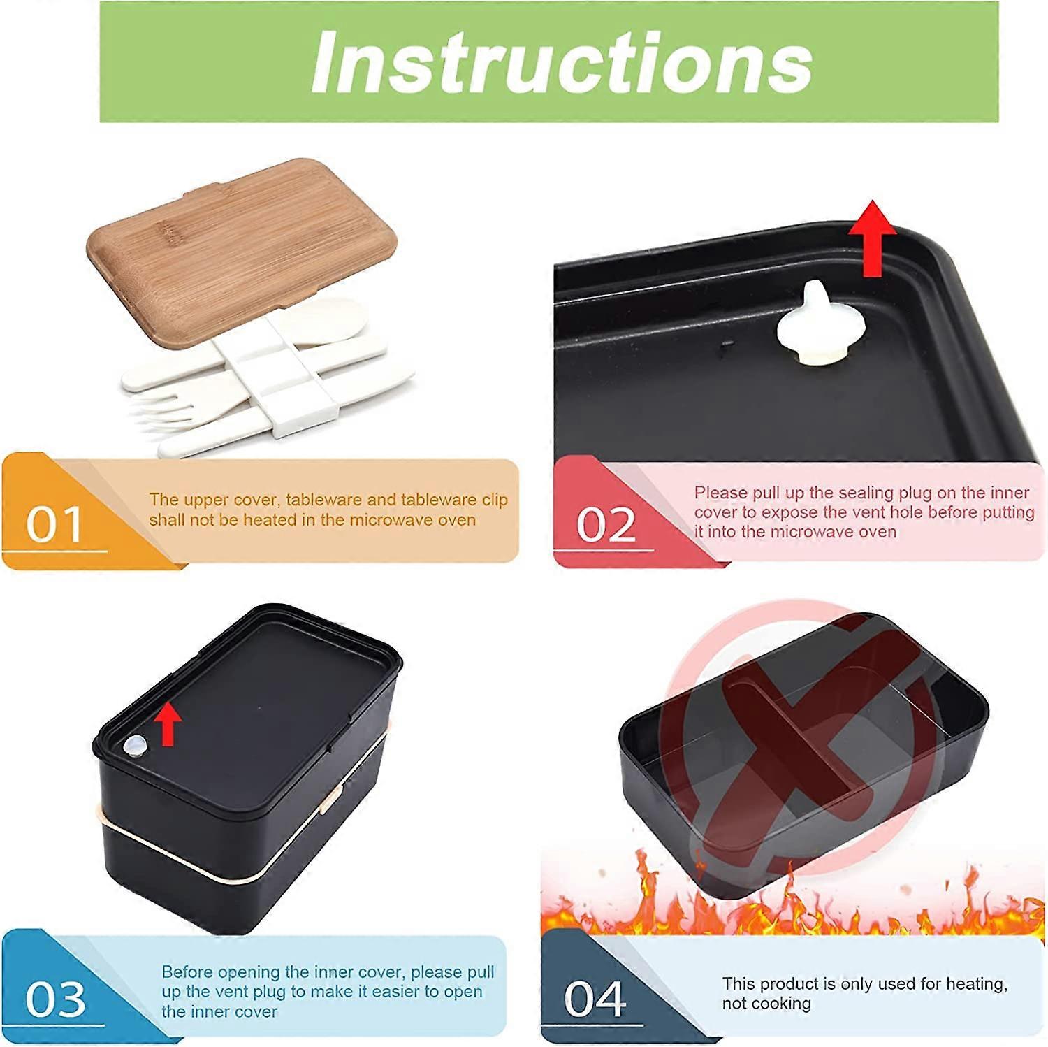 1200ML Bento Boxes, Japanese Lunch Boxes, 2 Stackable Food Containers ...