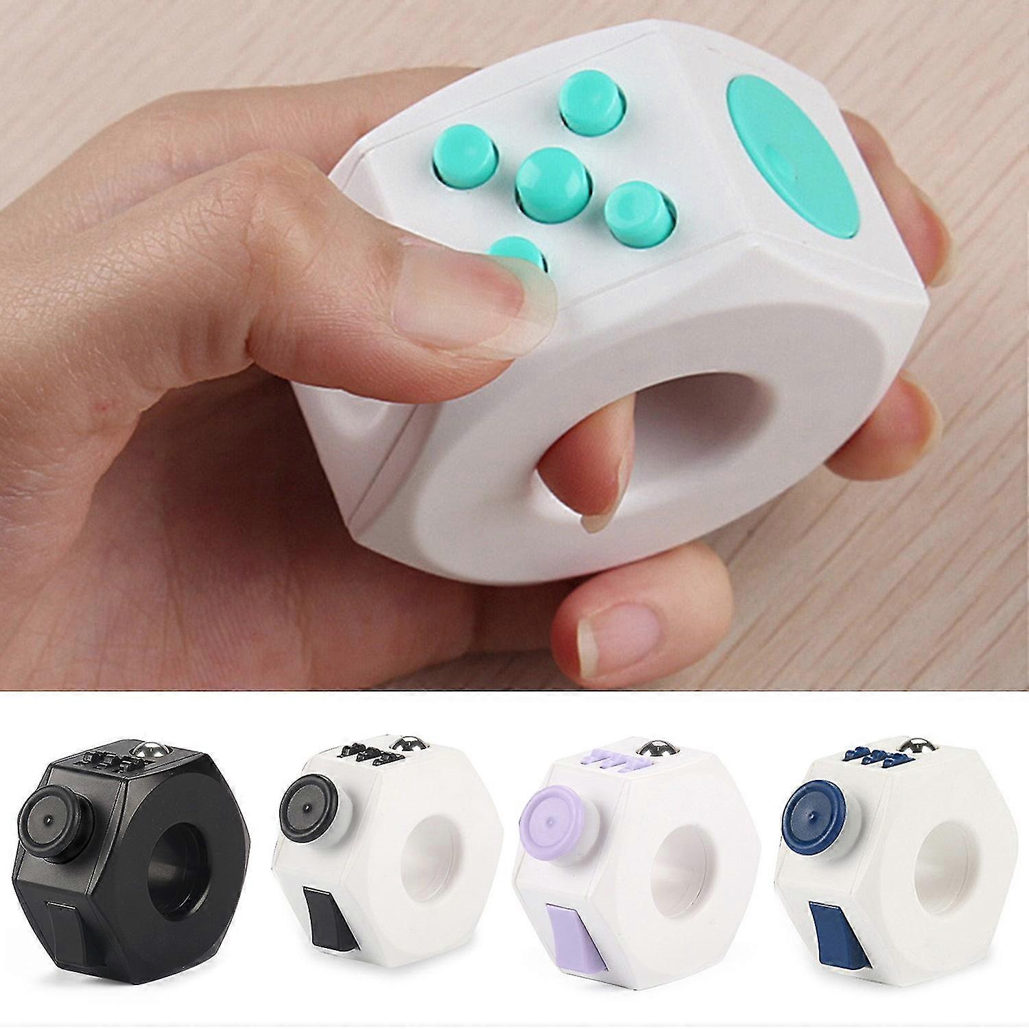 Fidget Ring Mini Multiple Play Method 6 Sides Stress Relief Finger Ring ...