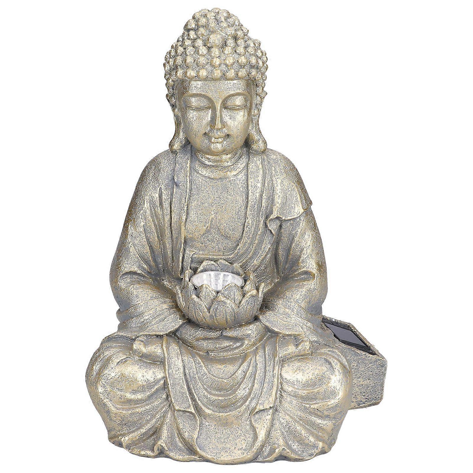 Home Buddha Garden Light Solar Powered Zen Buddha Garden Statue for ...