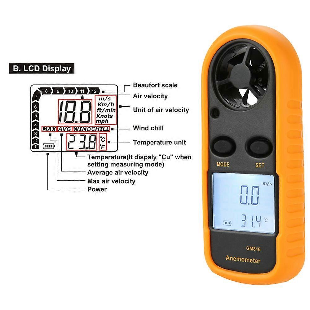 Portable Wind Gauge, Air Velocity Measurement for Shooting, Sailing ...