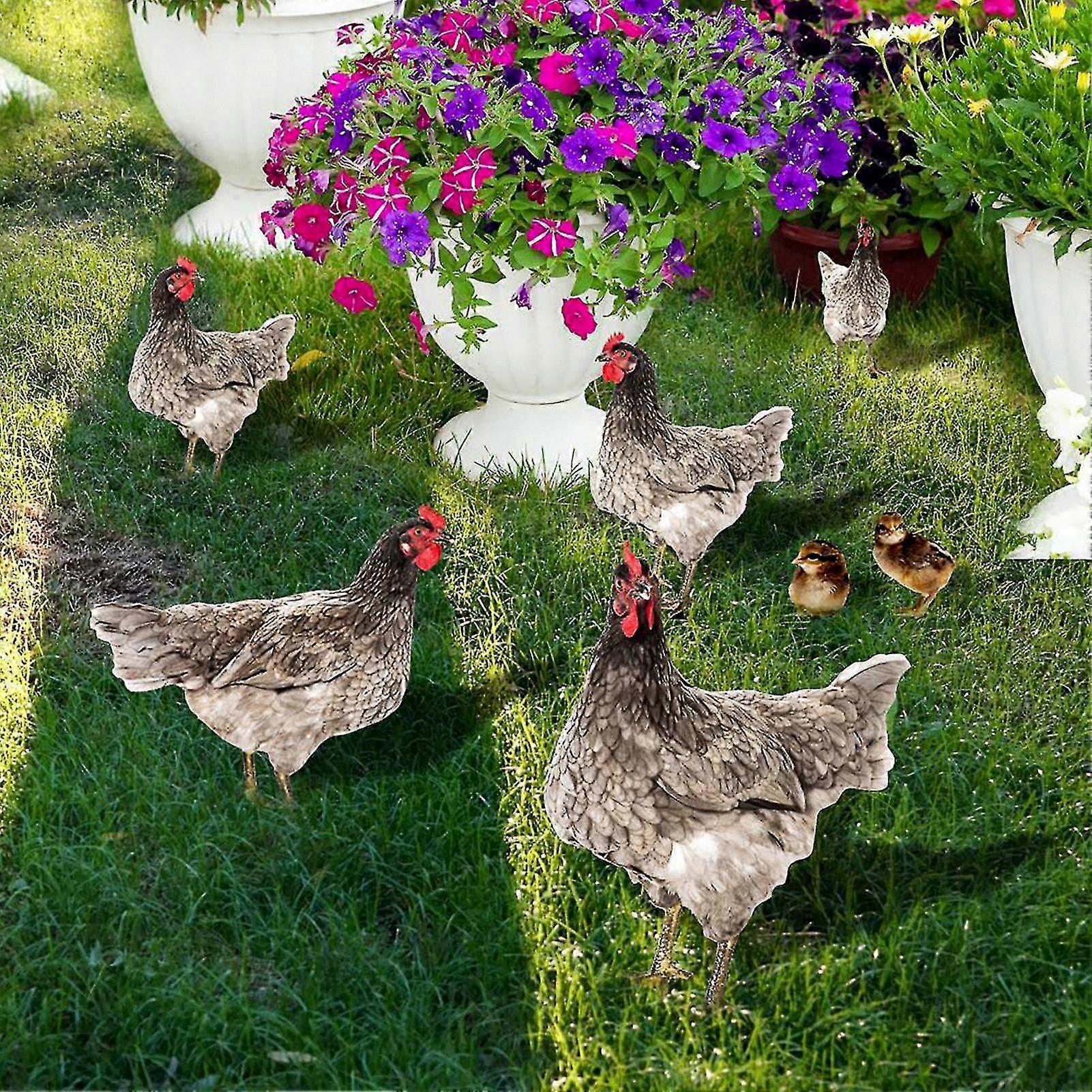 Realistic Double-Sided Acrylic Rooster Garden Statue for Outdoor Yard ...
