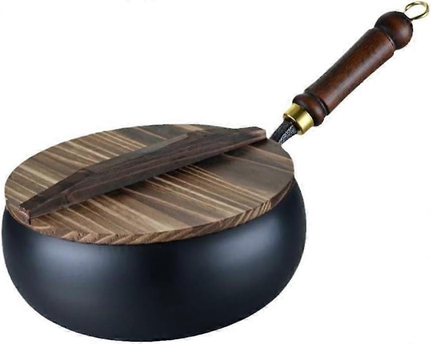 Traditional Hand-Forged Cast Iron Frying Pan, Uncoated, 28 cm, With ...