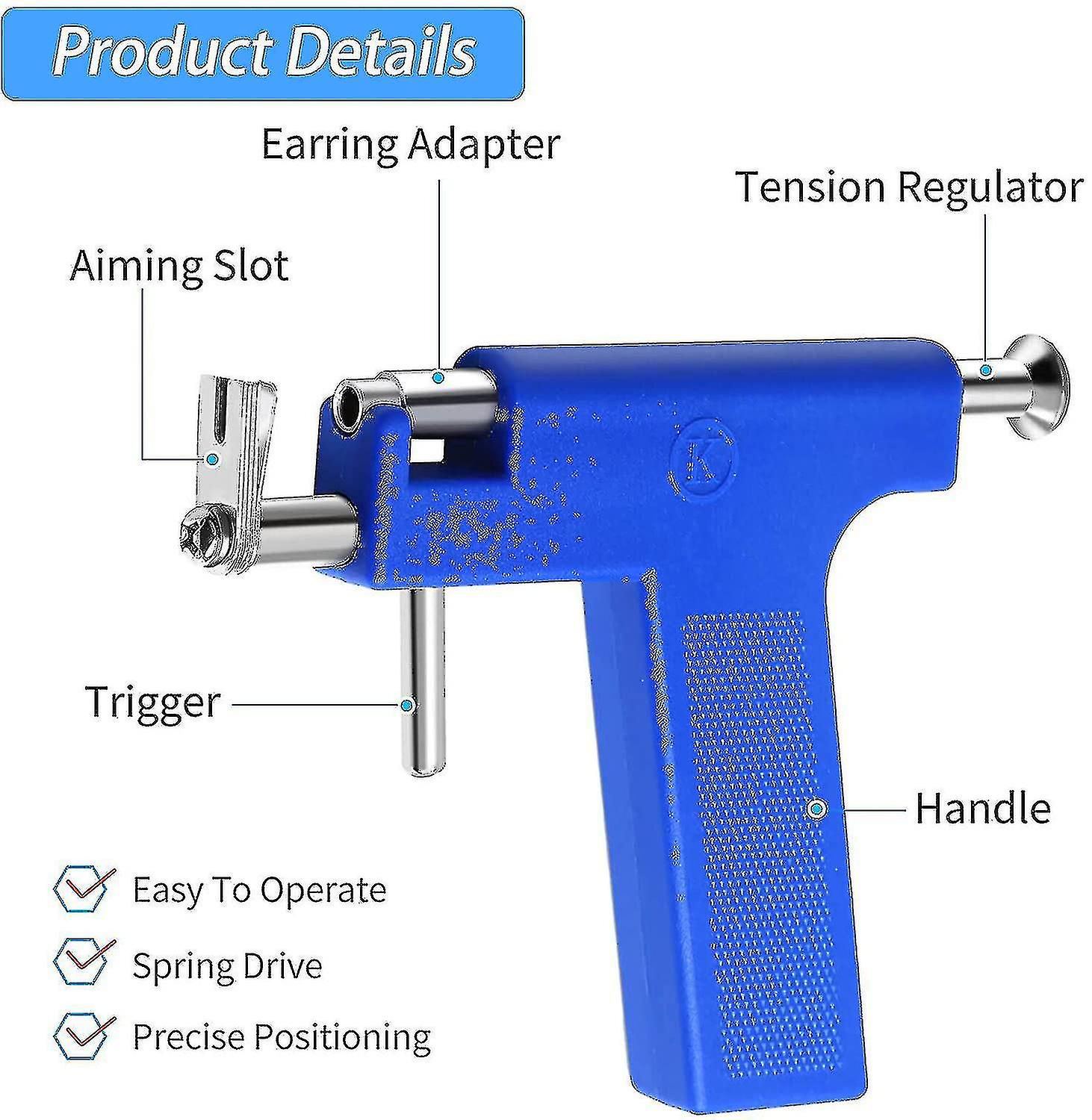 Ear Piercing Gun Kit, Evata Earring Pers Gun Tools Set | Fruugo UK