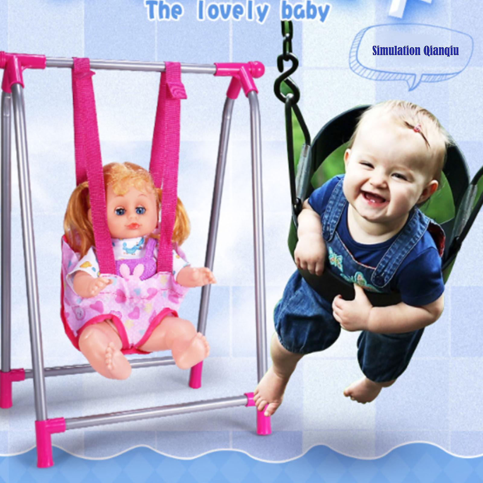 Baby Doll Nursery Stroller Dining Chair Rocking Chair Swing for Dolls ...