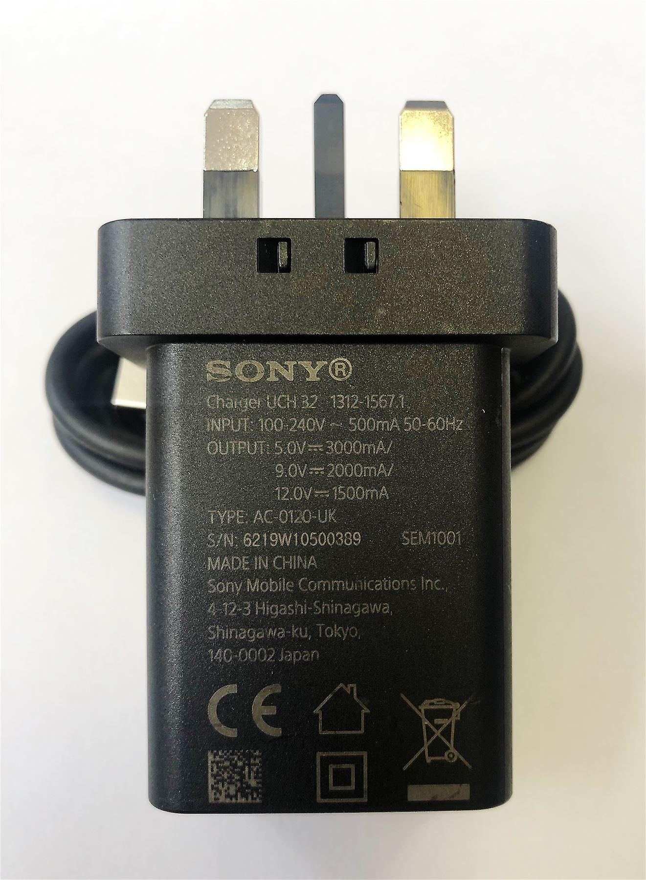Ufficiale Sony UCH32C UK 3 Pin USB PD Type C Mains Charger con UCB24 ...