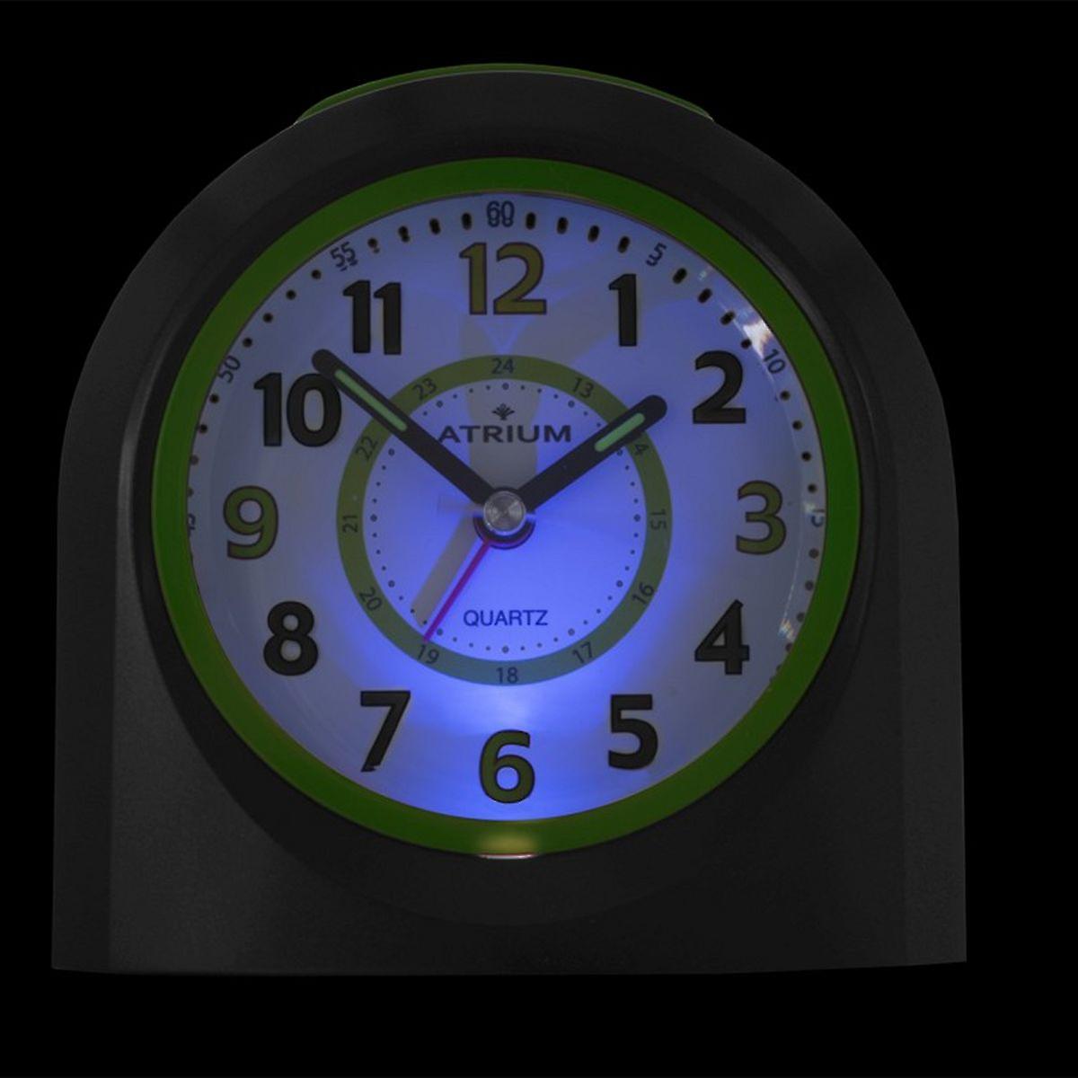 ATRIUM Alarm Clock Analog Quartz Black A921-7 without ticking with ...