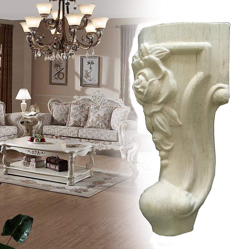 4 Pieces Wooden Carved Furniture Legs, 6 Inch/15cm Solid Wood Furniture ...