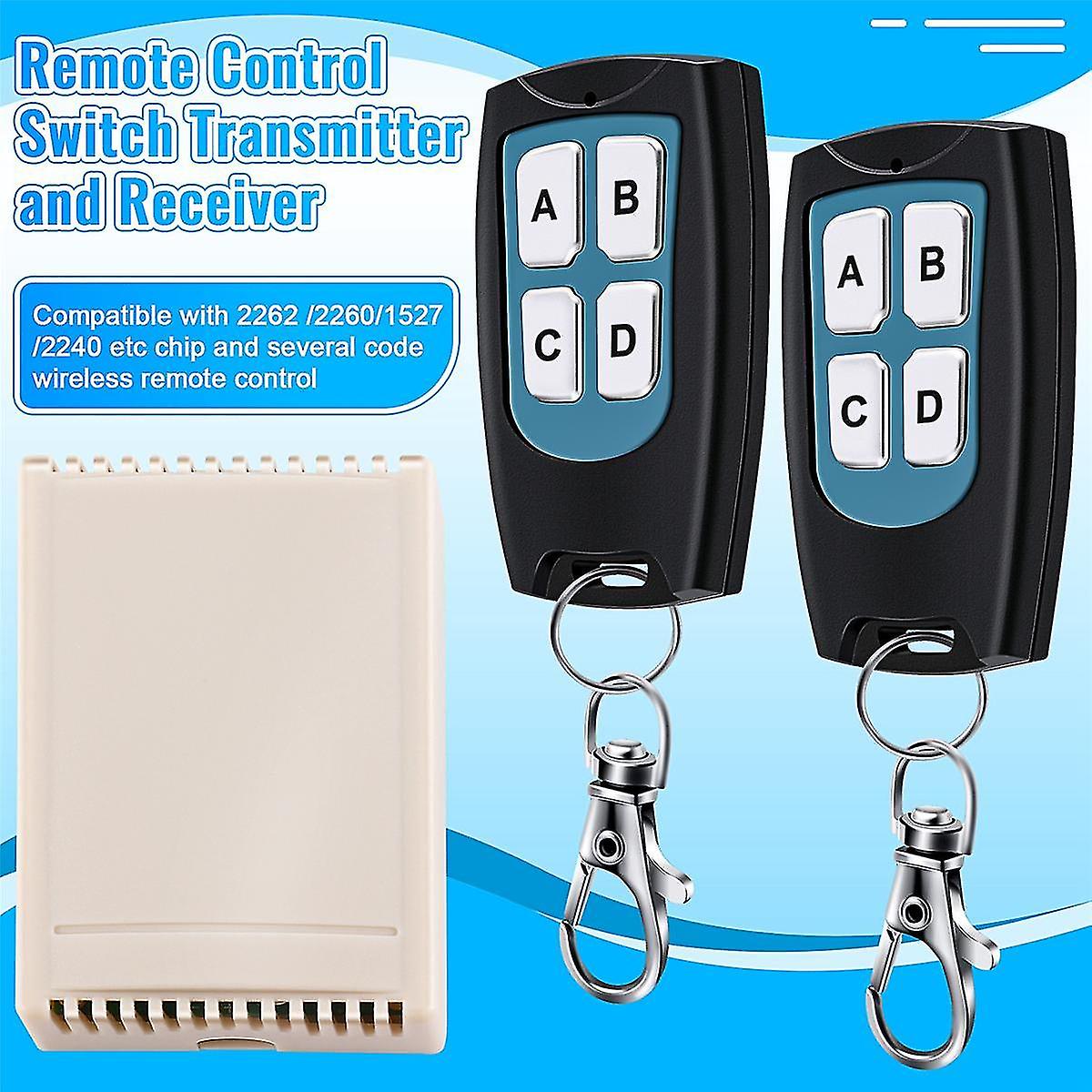 DC 12V 4 Channel 200M Wireless RF Remote Control Switch 2 Transmitter + Receiver | Fruugo UK