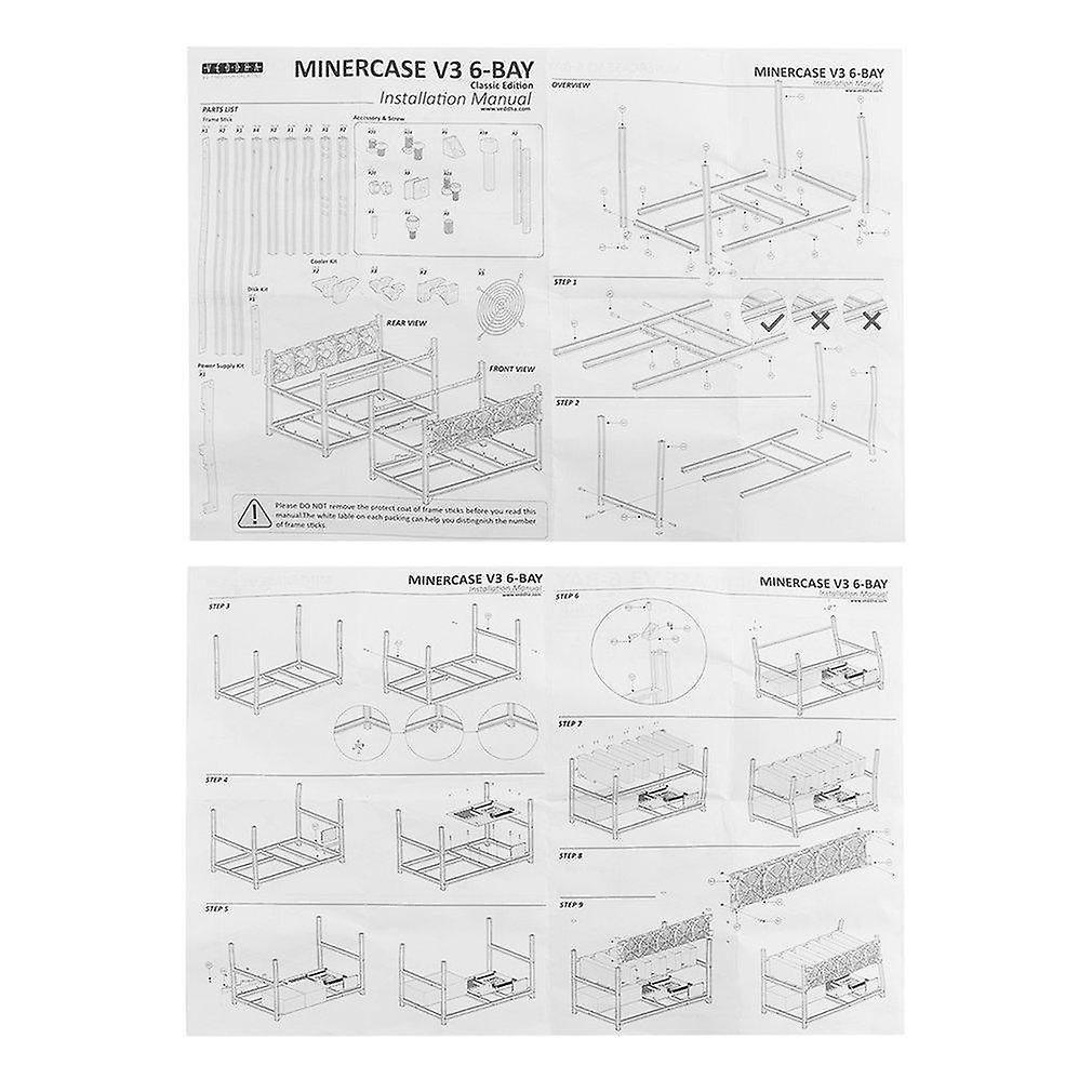 6 Gpus 5 Fans Low Noise Aluminum Stackable Open Air Mining Computer ...