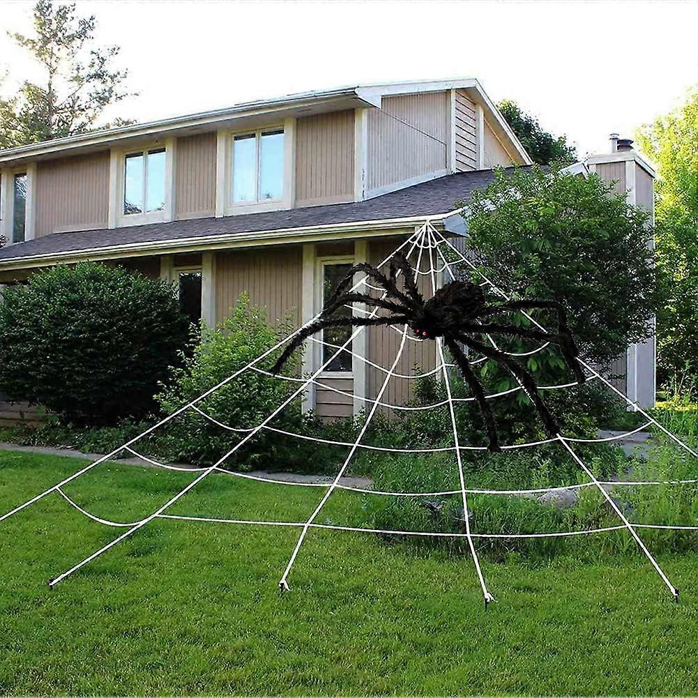 Halloween Decorations Outdoor, 200" Halloween Spider Web & 50" Giant ...