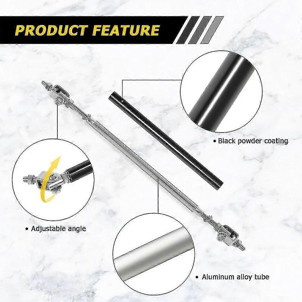200mm Adjustable Front Bumper Lip Splitter Strut Rod Tie Support Bars ...