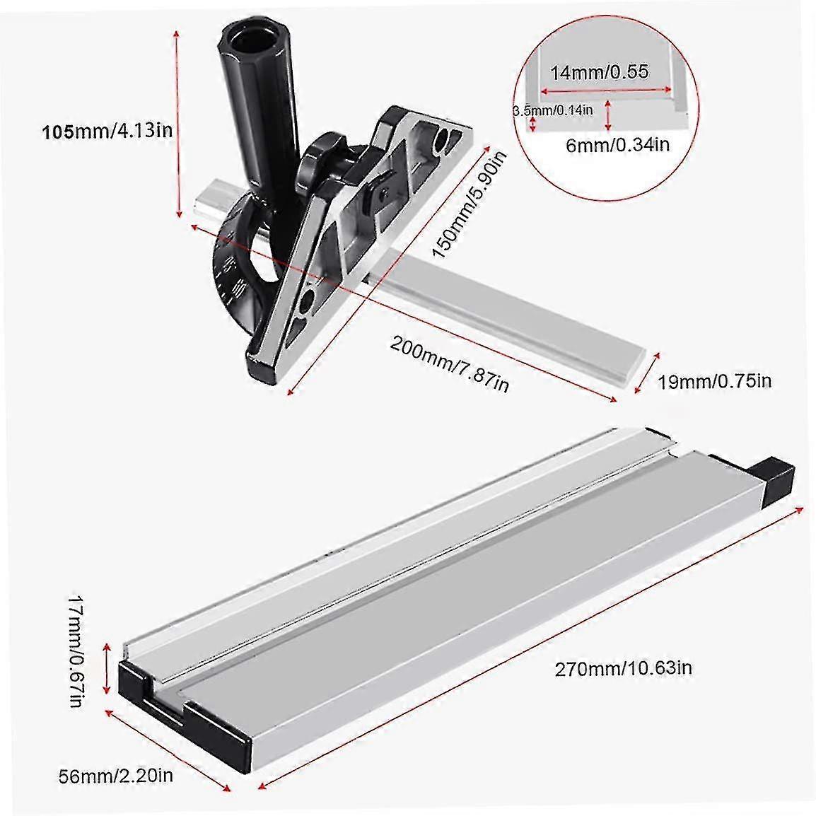 Table Saw Ruler Miter Gauge Fence System Woodworking Block Tools ...