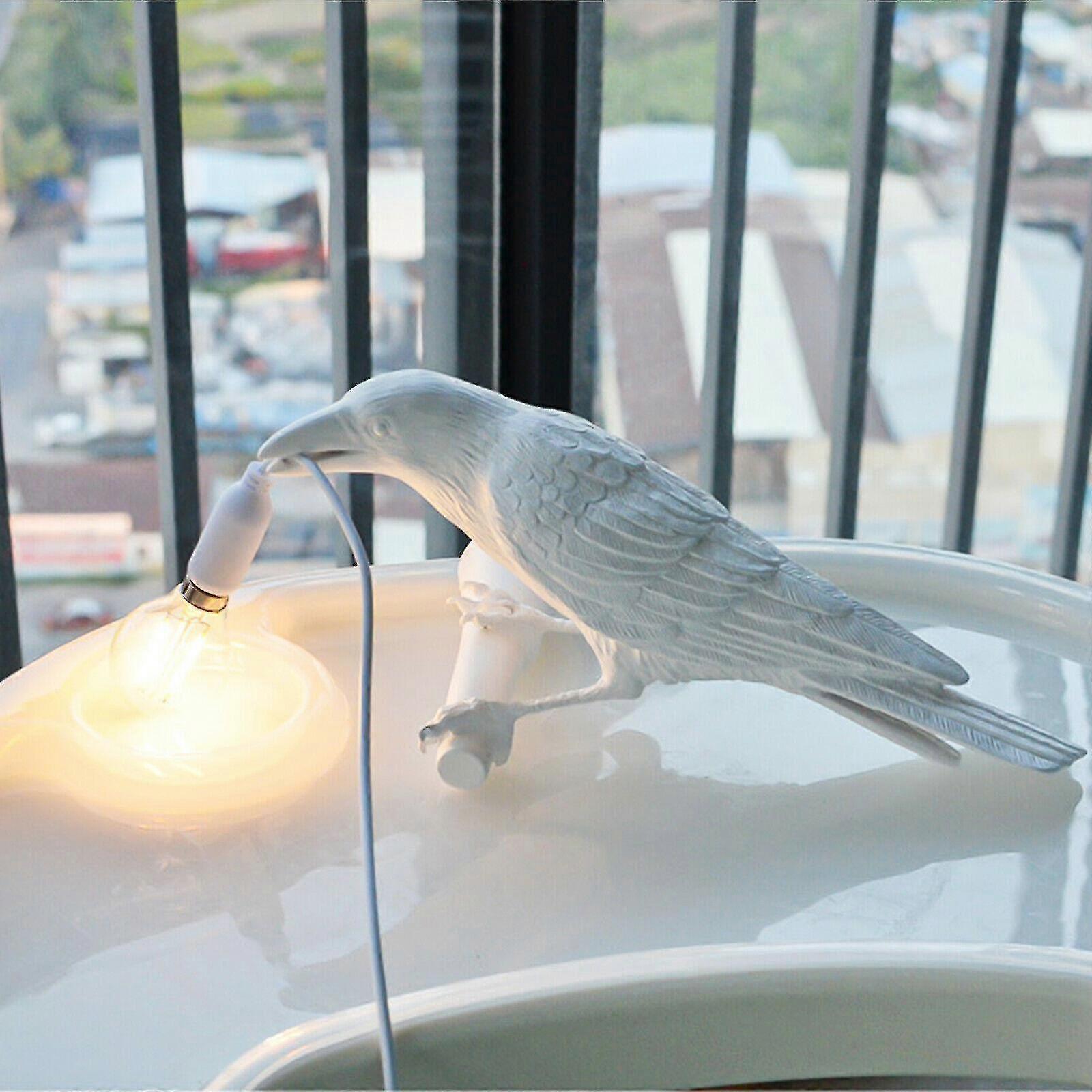 Bird Lamp Resin Crow Led Light Bedroom Wall Sconce Lamp Table Living ...