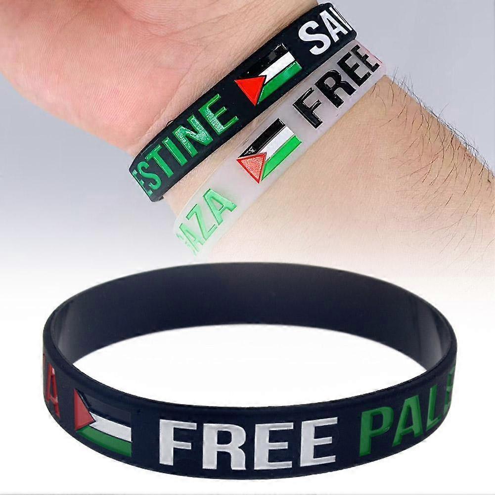 Free Palestine Silicone wrist band / bracelet Palestinian flag PLO Gaza ...