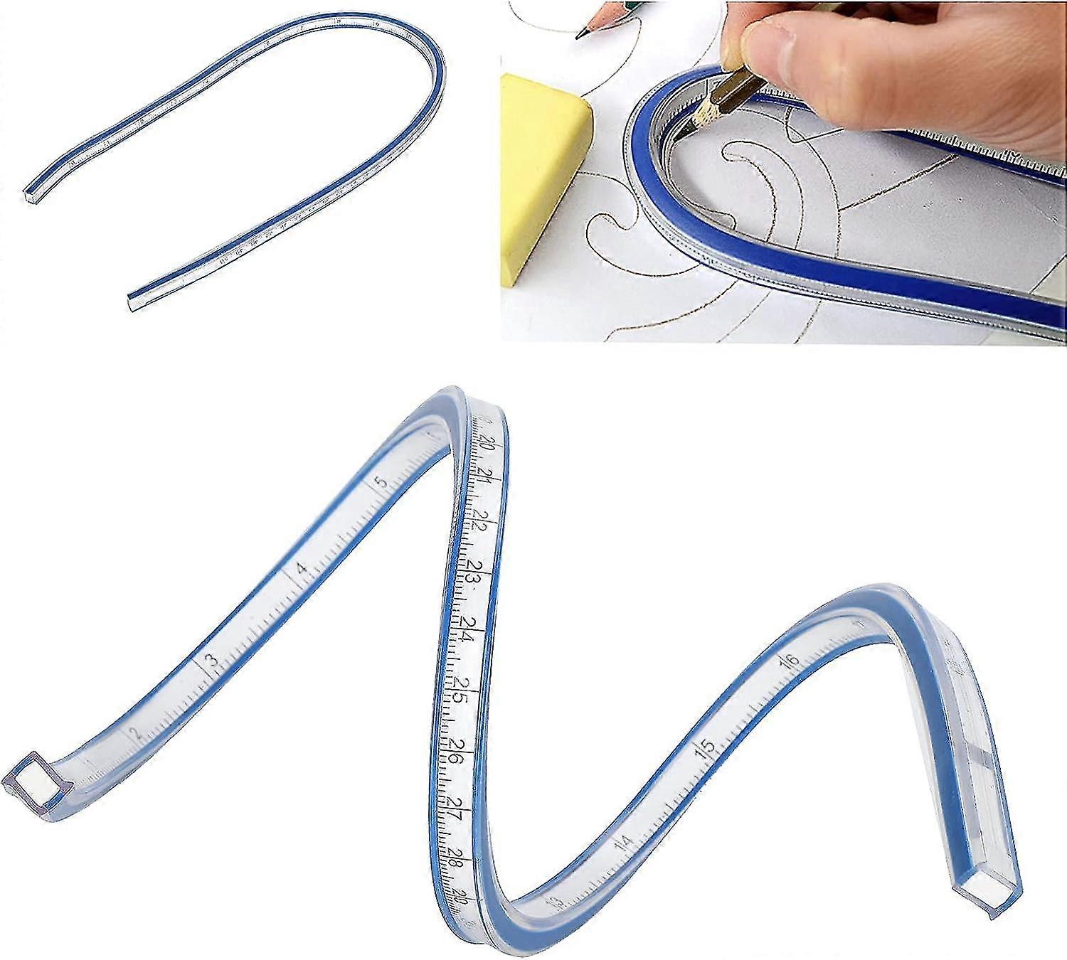 Flexible Curve Ruler, Plastic Bendable Measuring Tape Soft Measuring ...