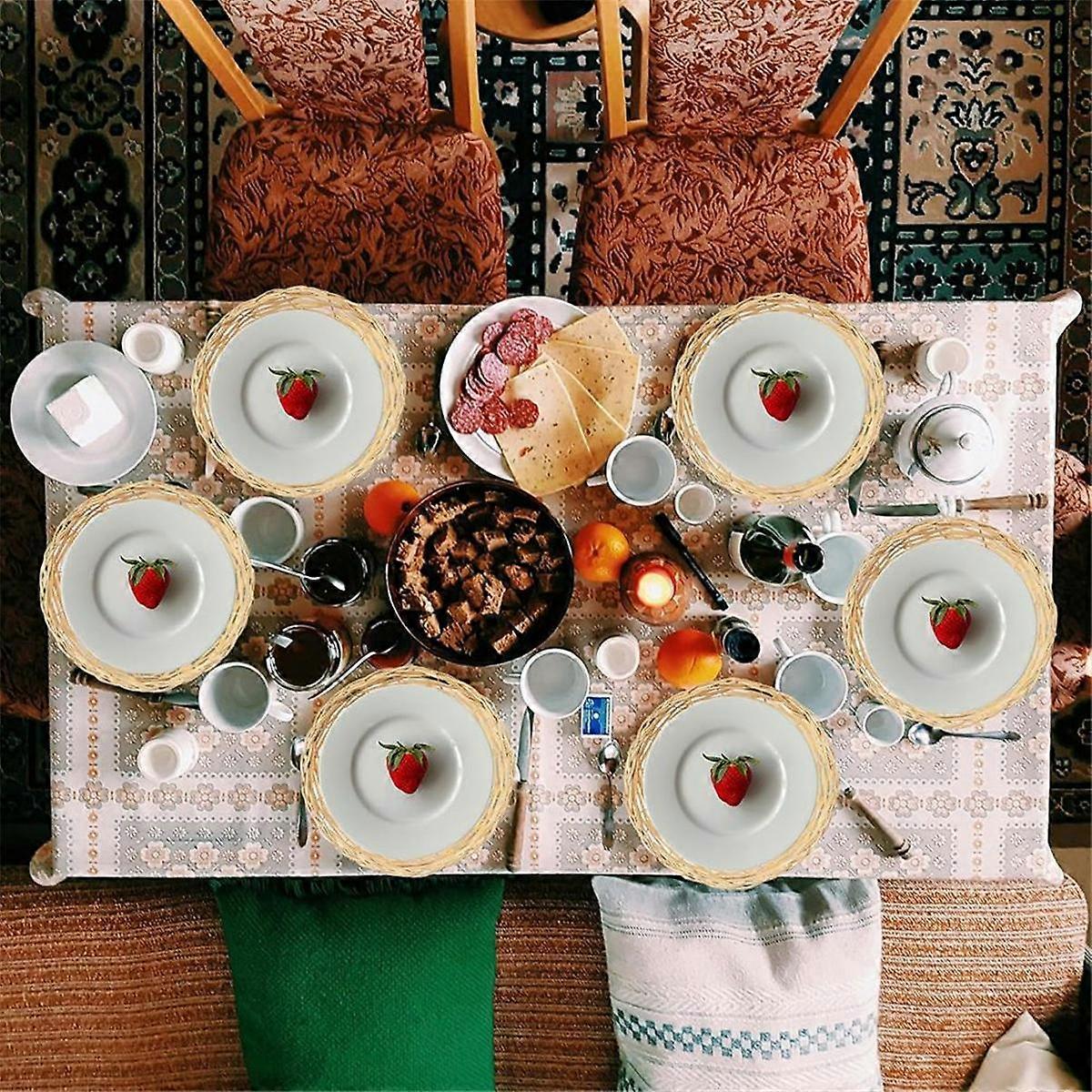 8 Pack Bamboo Paper Plate Holders, 10 Inches Reusable for Dinner Plates ...