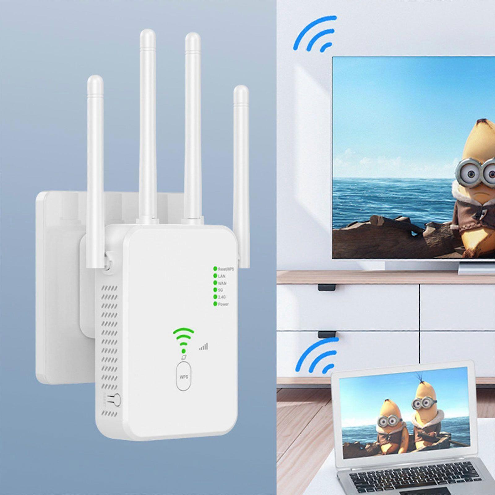 WiFi Extender Booster, 1200Mbps WiFi Booster 5G & 2.4G Dual Band WiFi Extender for Home ...