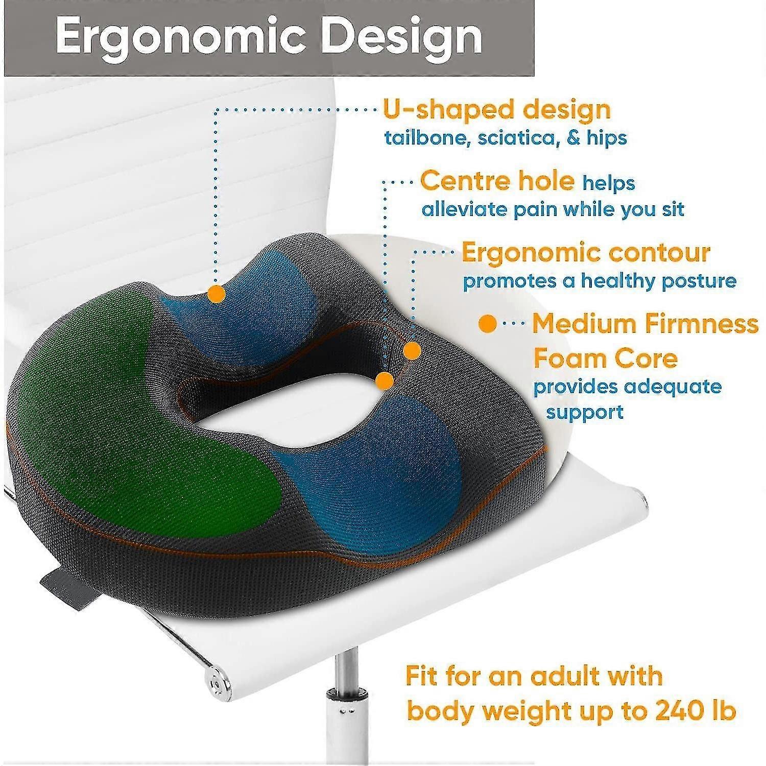 Donut Pillow Hemorrhoid Coccyx Cushion - Relieve Coccyx, Prostate ...