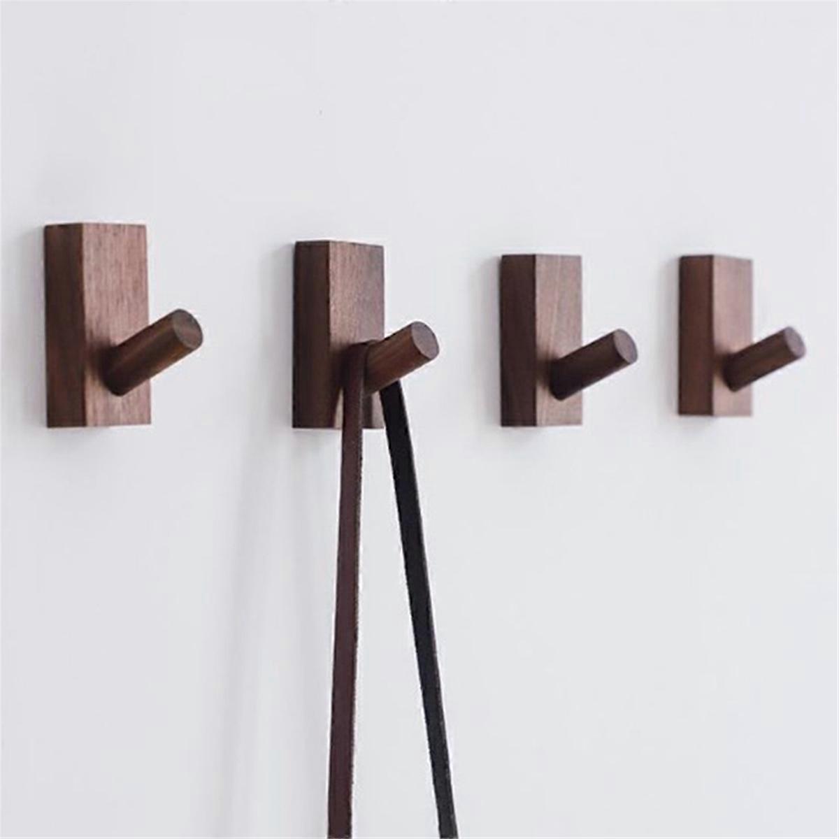 Simple Solid Wood Hooks Clothes Hangers Bathroom Wall Hooks Bedroom ...