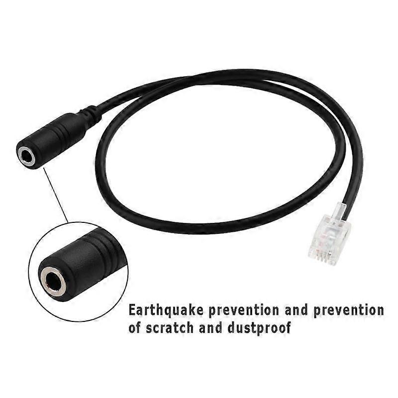 RJ9 4P4C Male Plug to 3.5mm Female Jack Headset Audio Phone Converter ...