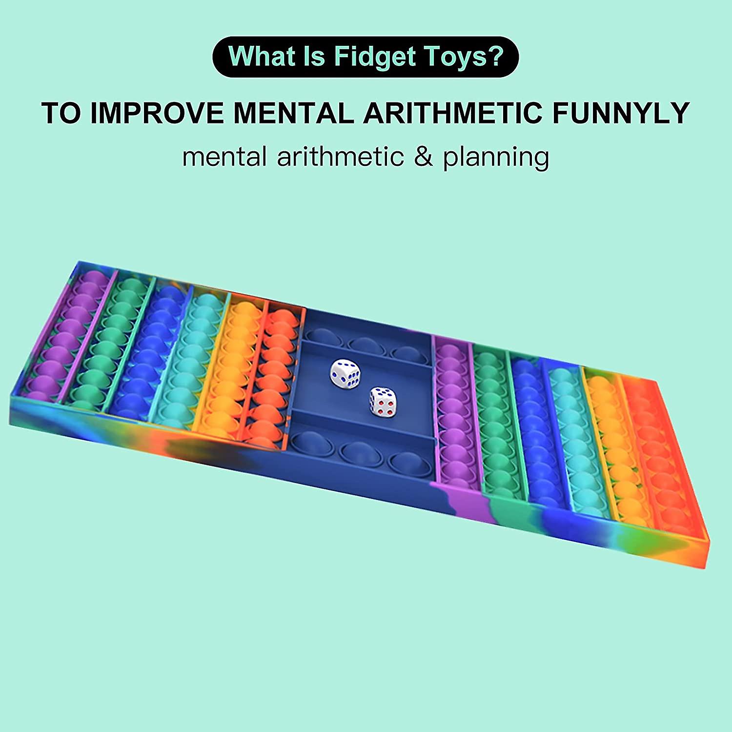 Big Pop Game Fidget Toys, Jumbo Rainbow Chess Board Push Bubble Popper ...