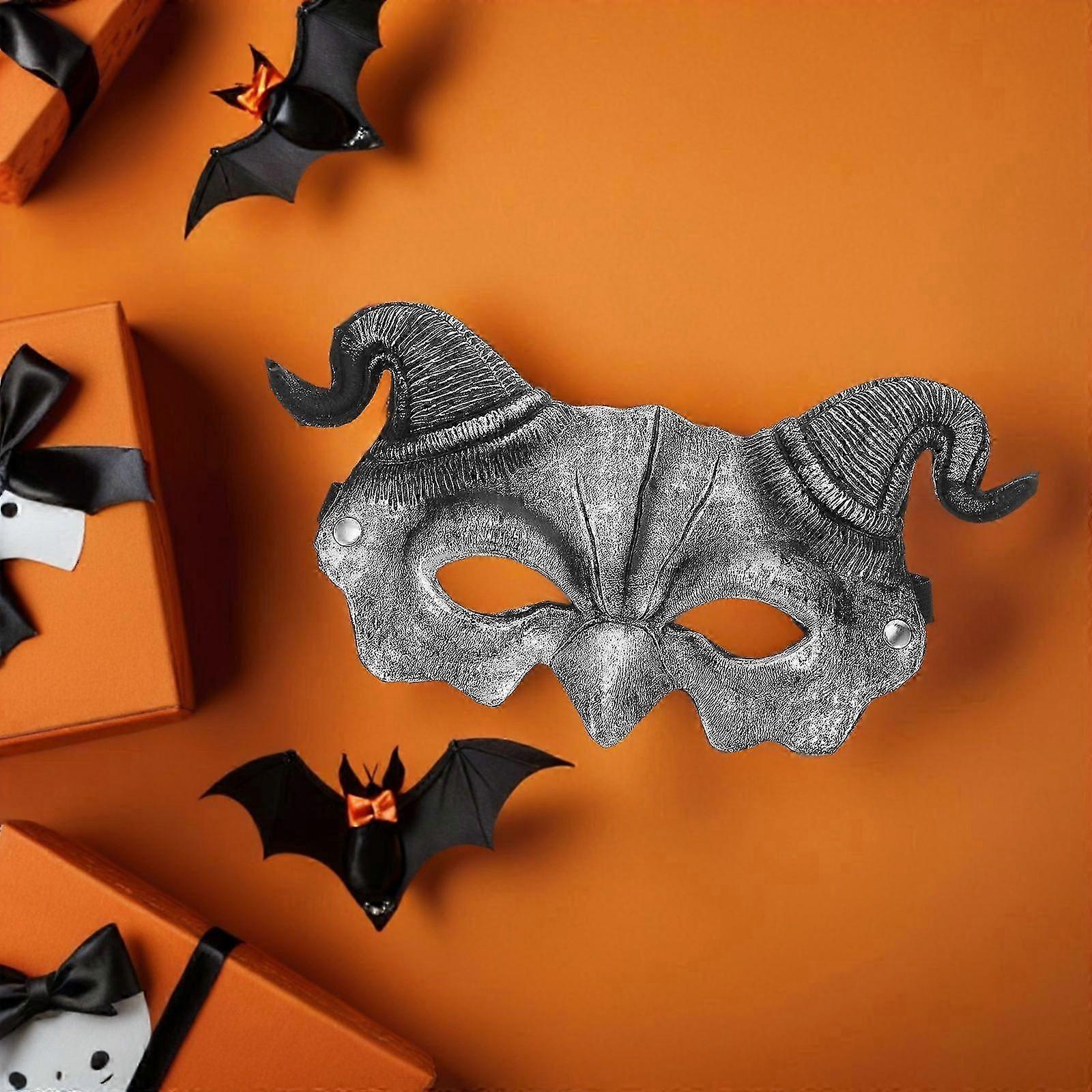 Halloween Goat Ram Horns Mask Sheep Skull Mask Devil Demon Animal Bull ...