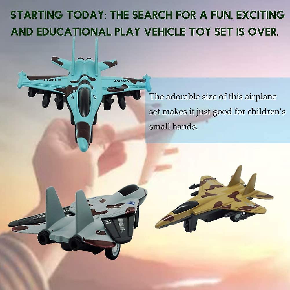 Airplane Toys Set Die Cast Metal Military Fighter Jets For Kids Boy ...