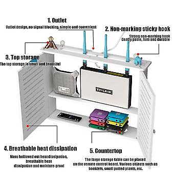 Large Wireless Wifi Router Shelf Storage Boxes Cable Power Plus Wire ...