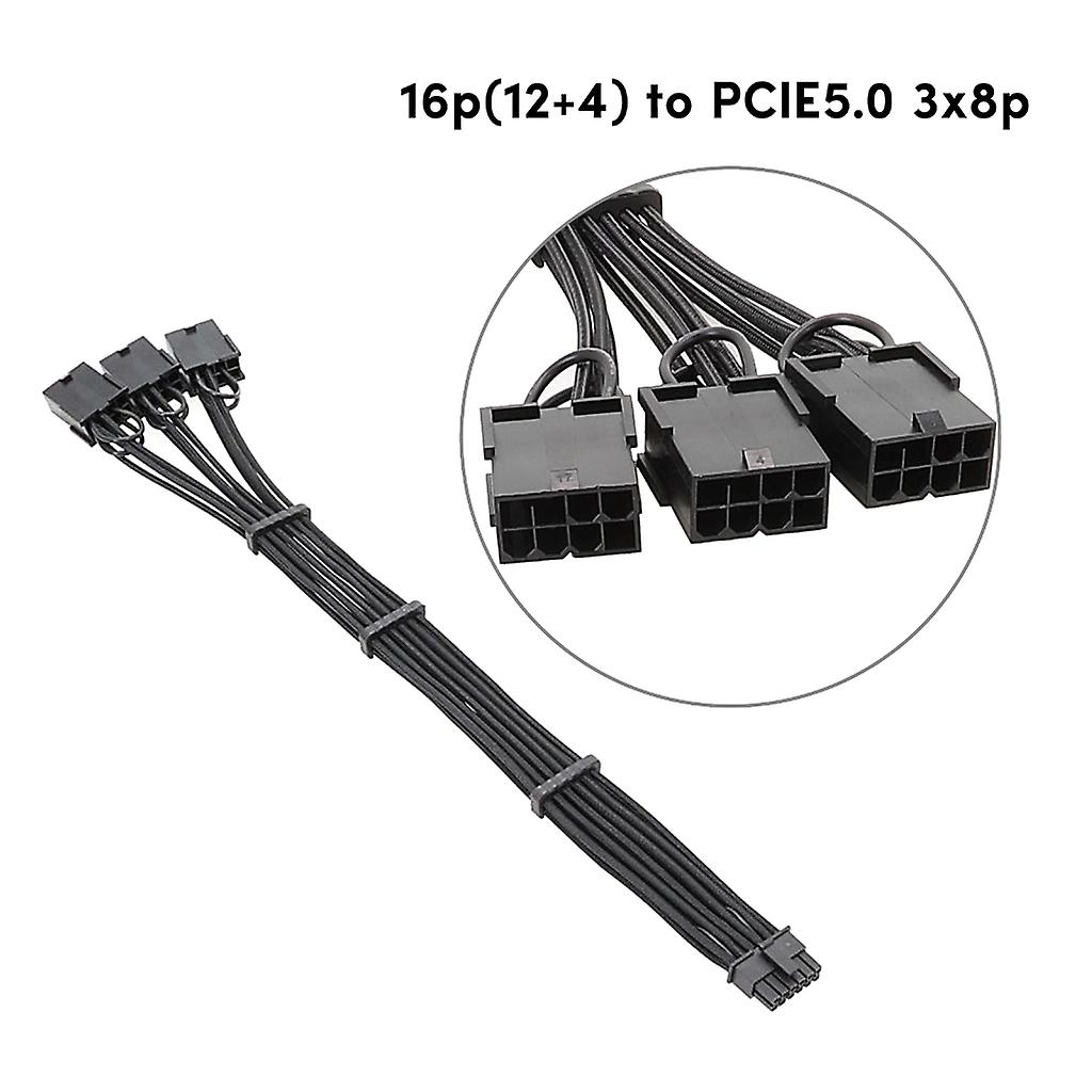 3x 8pin Female to PCIE5.0 12VHPWR 16Pin GPU Video Card Cable for ...