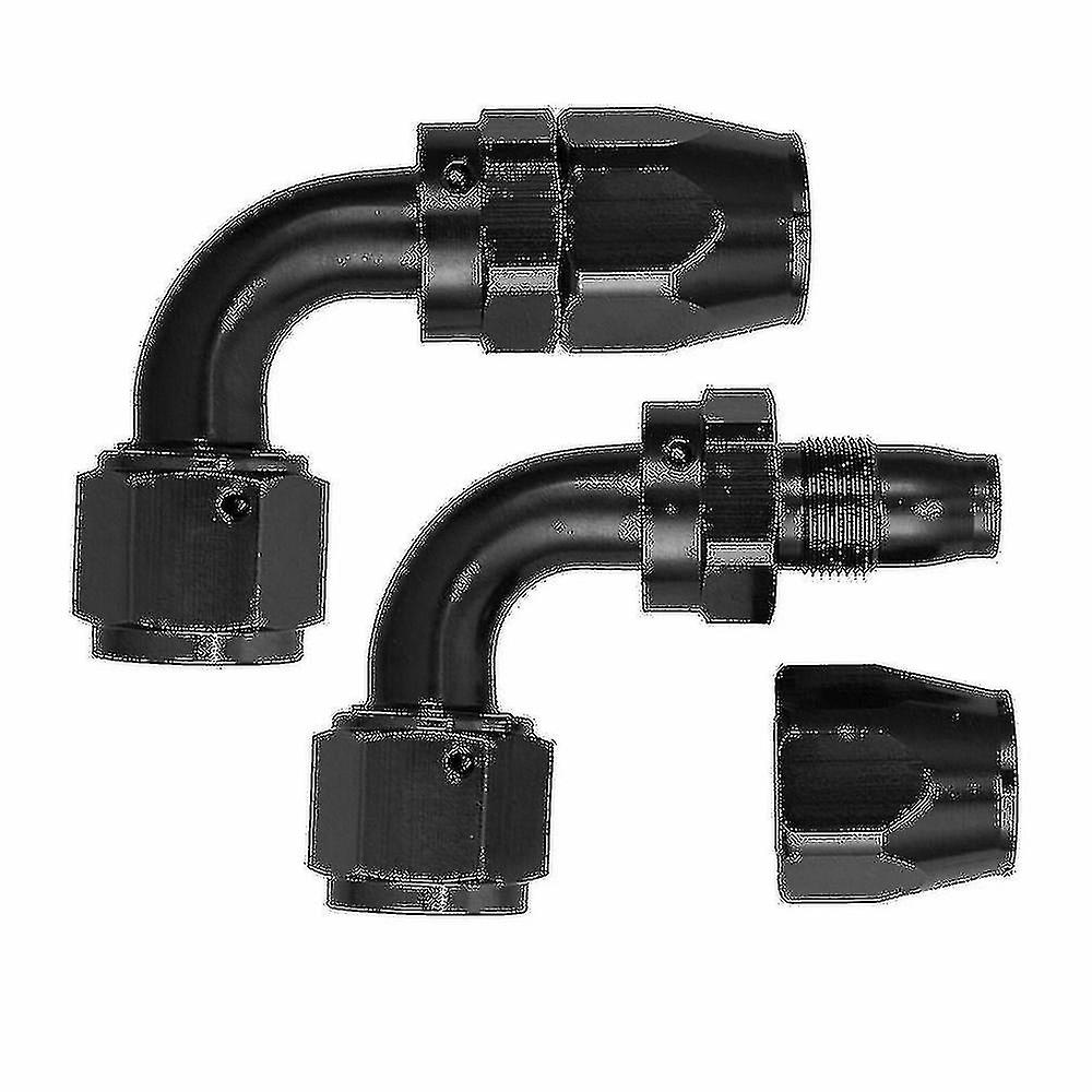 2x An -10 An10 Hose Fitting Jic 90 Degree Fast Flow Stealth Black Hose ...