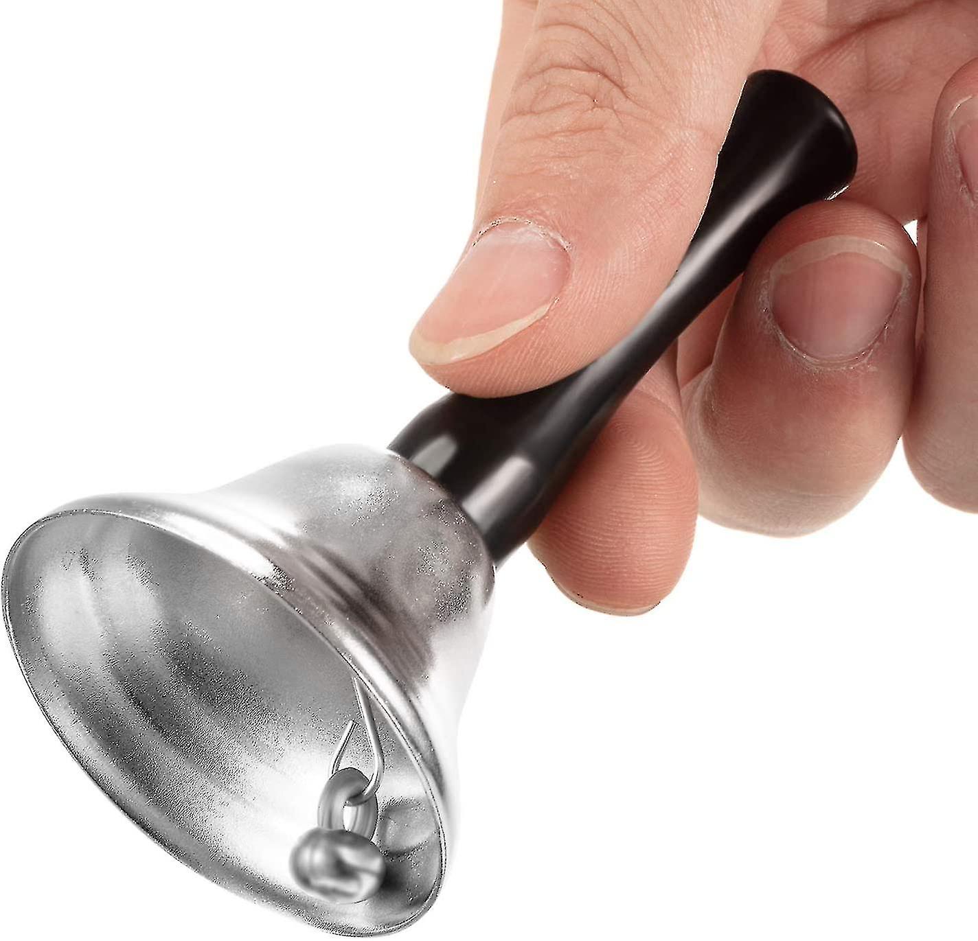 12 Pieces Metal Hand Bells Call Bell Service Hand Bells Black Wooden ...